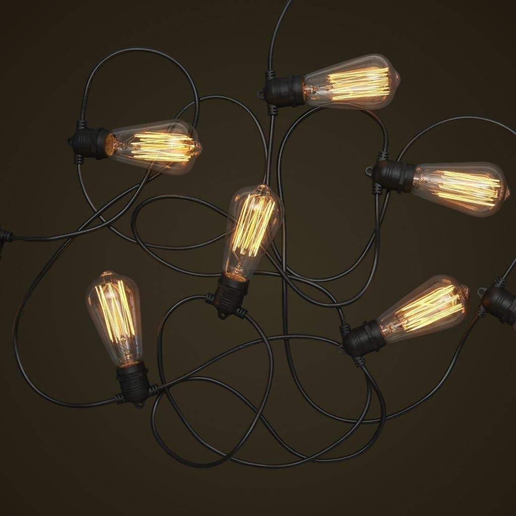 Black 20M Festoon String Light | Choice of Decorative Festoon Globes