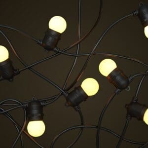 Black 20M Festoon String Light | Choice of Decorative Festoon Globes