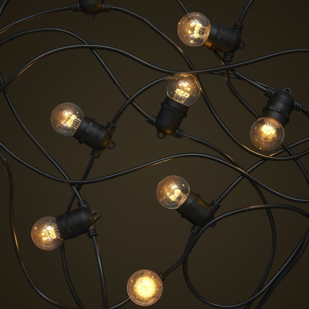Black 20M Festoon String Light | Choice of Decorative Festoon Globes
